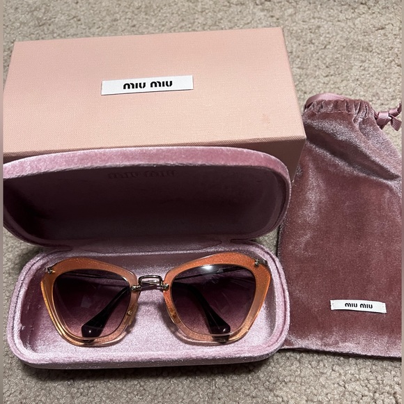 Miu Miu | Accessories | Miu Miu Pink Cat Eye Sunglasses | Poshmark